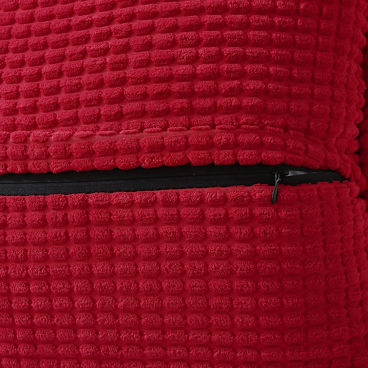 Ikuoic Red Decorative Throw Pillow Covers 20x20 Inch Set of 2,Square Cushion Case,Soft Cozy Corduroy Striped Fabric,Modern Home Decor for Couch,Bed