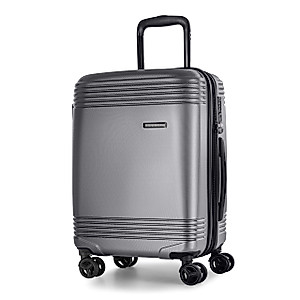 Bugatti Nashville Collection 20 Inch Hard Shell Spinner Carry On Bag for Airplanes, Hardside Expandable Suitcase with 360-Degree Spinner Wheels, Retractable Handle, Airline Approved, Charcoal