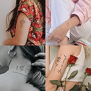 Esland Realistic Temporary Tattoos Healing Process Self Growth Mental Health Self Love Tattoo Stickers for Women