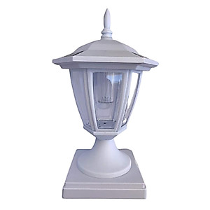 2 pcs 6x6 Base White Color Solar Post Cap Light Hexagon with Six Super Bright SMD LED Bulbs