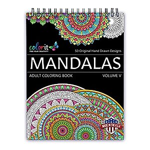 ColorIt: Mandalas to Color - 50 Original Drawings and Anti-Stress Patterns for Premium Adult Coloring Book (Volume V)