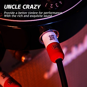uncle crazy Guitar Instrument Cable, 10 Feet, 20 AWG Electric Instrument Cable Bass Amp Cord for Guitar Bass Amplifier Audio, Straight-Straight Angle, ¼ Inch (6.35mm) Connectors(Pro Black 10)