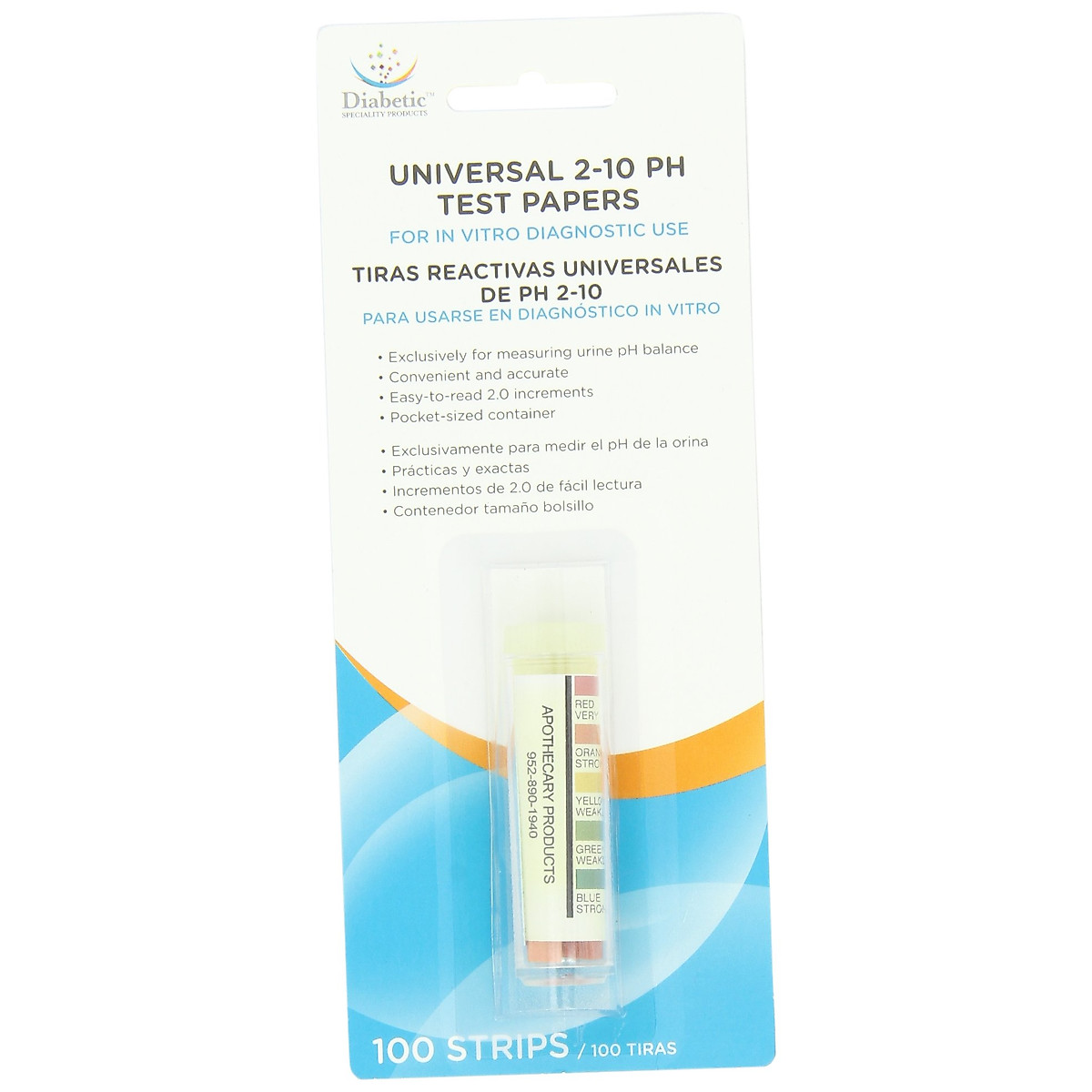 Flents pH Test Strips, 2-10 Range, 100 Count