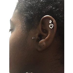 Briana Williams 16G Cartilage Earring Stud Tragus Forward Helix Piercing Jewelry Stainless Steel Lip Ear Piercing Jewelry for Women Men