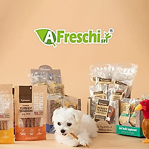 Afreschi Turkey Tendon Dog Treats for Signature Series, All Natural Human Grade Puppy Chew, Ingredient Sourced from USA, Hypoallergenic, Easy to Digest, Rawhide Alternative, 4 Units/Pack Ring (Small)