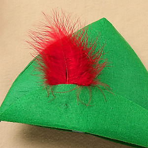 Toddlers Baby Boys Green Halloween Costume Red Feather Green Hat Cosplay 1st Birthday Cake Smash Outfit with Bloomers Diaper Cover brown Belt Role Play Accessories Costume Set Green 4pcs 18-24 Months