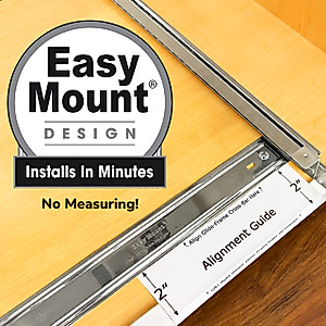 LYNK PROFESSIONAL® Pull Out Cabinet Organizer, Double - Slide Out Pantry Shelves - Sliding Storage for Inside Kitchen Cabinet or Under Sink - Roll Out Drawer for Pots, Pans - 14" x 21" Deep - Chrome