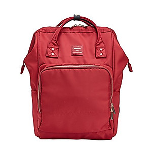 Kah&Kee Nylon Backpack Diaper Bag with Laptop Compartment Waterproof Work Travel School for Women Man (Wine)