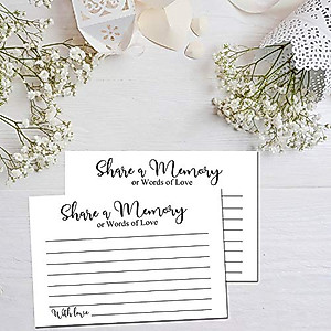 BUTIKUMI Share a Memory Cards, Funeral Guest Book, Memory Card for Celebration of Life, Graduation, Wedding, Retirement, Going Away Party, Pack of 50, 4x6 Inch 1