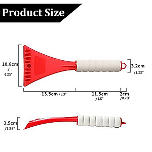 Pincuttee 10" Snow Shovel for Car 1PC,Car Ice Scrapers Frost Snow Removal for Car Windshield and Window,Snow Scraper Brush with Foam Handle(Black,1PC)