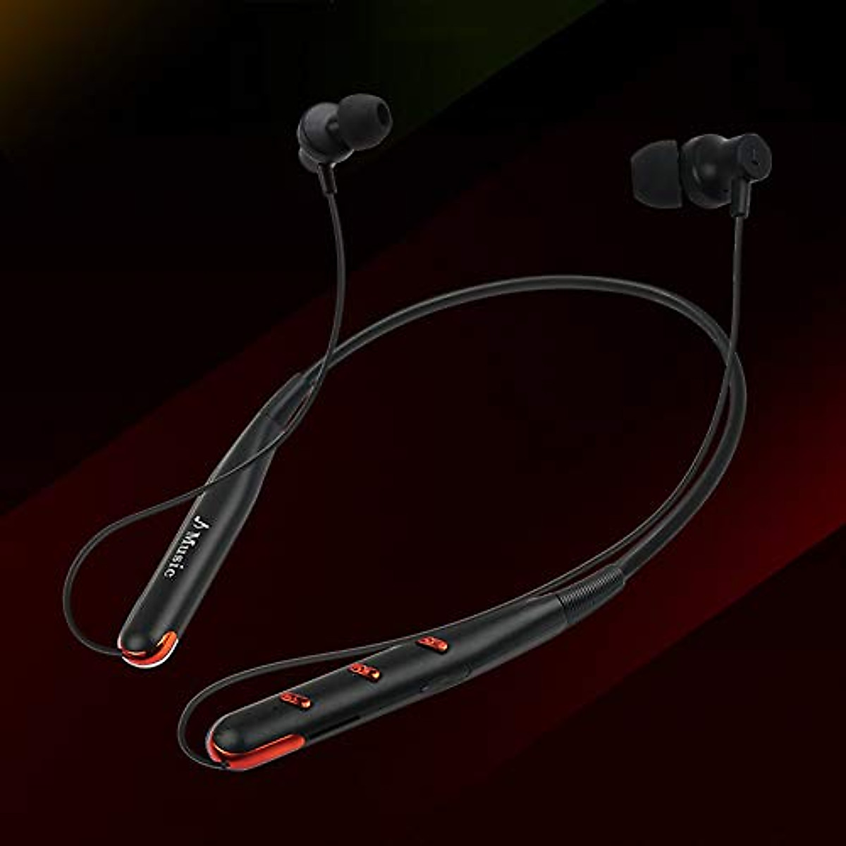 Heave Wireless Neckband Bluetooth Headphones,Retractable Stereo Sweatproof in Ear Sports Earphones with Microphone,7 Hours Talking Time Earphones for Running Driving Black Silver