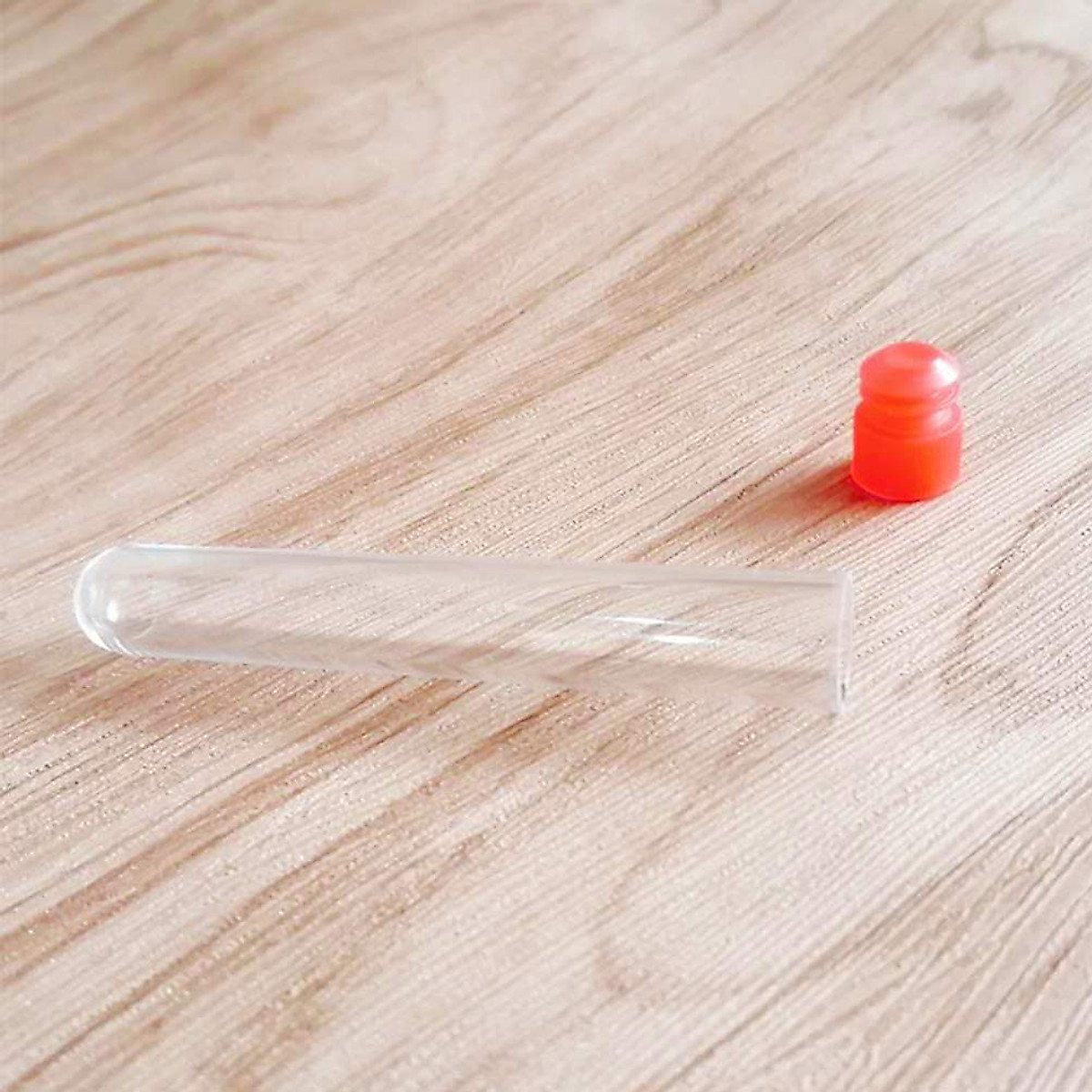 HEALLILY Sewing Needles Tube Clear Plastic Storage Empty Tubes Beads Container Organizers Bottles with Red Plug 10 Pcs
