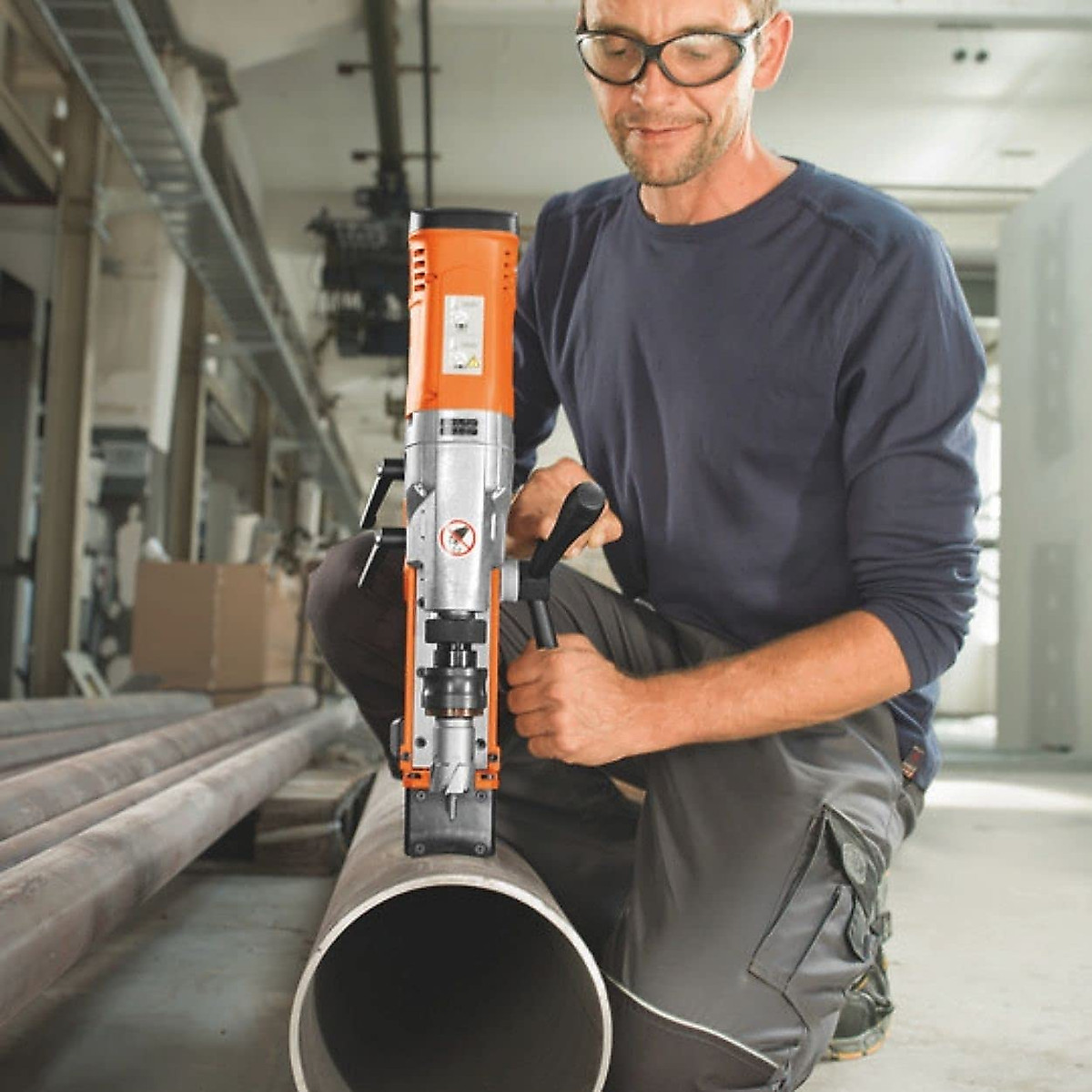 Fein AJMU 137 PMQW Universal Magnetic Cordless Core Drill with 3/4" Straight Shank - 18 V, Brushless Motor, 130-520 RPM, MT 2 Mount - 71700261090