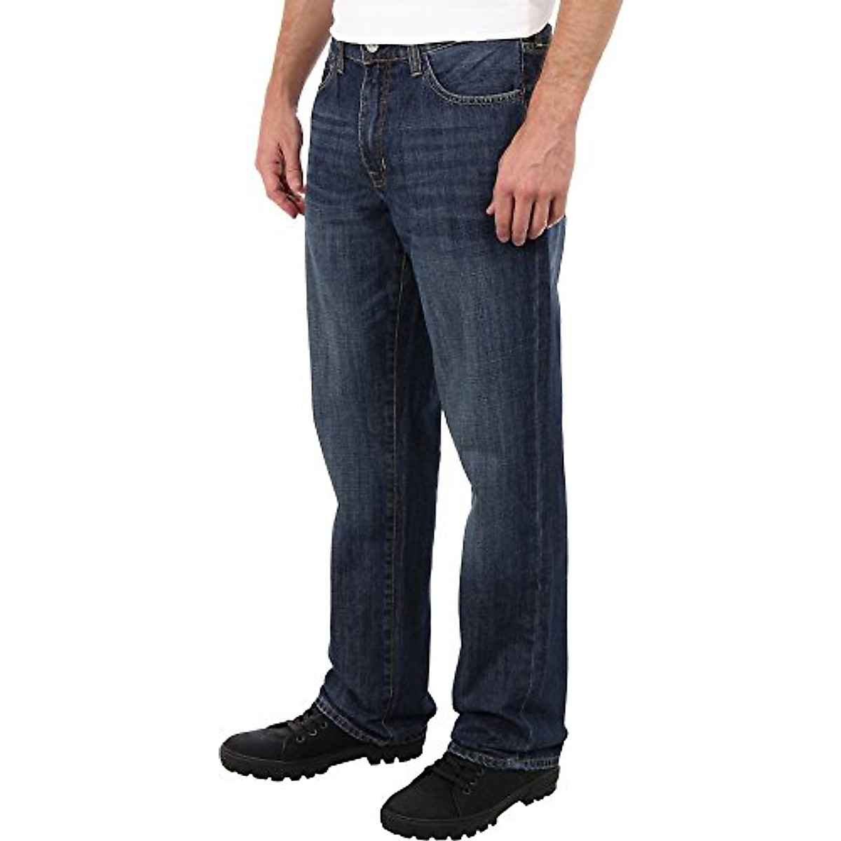 IZOD Men's Rigid Denim and Relaxed Fit, Medium Vintage, 32W x 30L