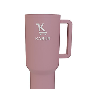 KABUR Hydro Tumbler 40oz - Premium Stainless Steel Travel Mug with Vacuum Insulation, Extra Lid, Straw, and Cupholder-Friendly Design. (Mauve, 40oz)