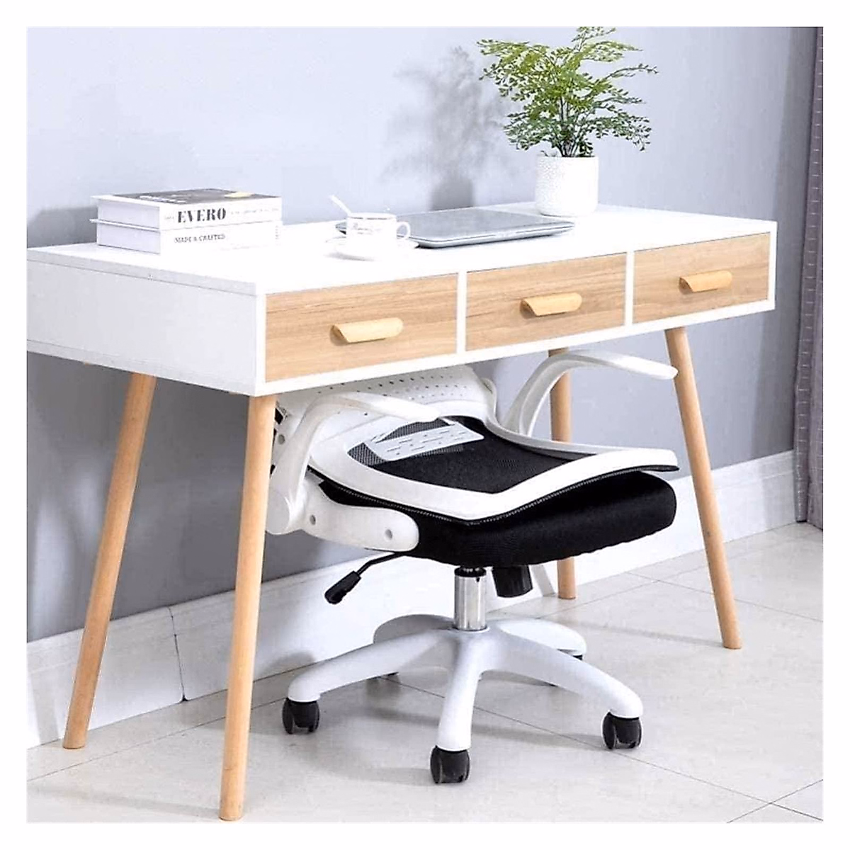 Chair Ergonomic Office Desk Chair Mesh Swivel Computer Task Chair Mid Back with Flip Up Arms