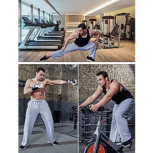 Deyeek Mens Lightweight Sweatpants Open Bottom Jogging Pants Straight Leg Men's Sweat Pants Gym Workout Grey Sweatpants Men