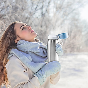 Level Up Way –25 Ounce Premium Stainless Steel Water Bottle with Filter – BPA Free - Travel Essentials - Alkaline Water Filter pH 9+ (Blue)