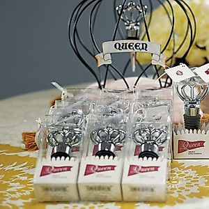 WEDDINGSTAR Queen Crown with Crystals Wine Stopper in Gift Packaging, Silver, One Size (8866)