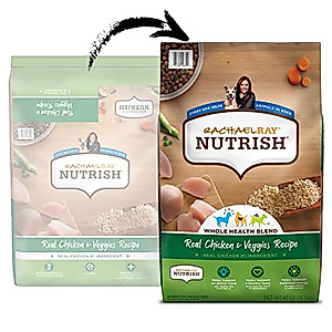Rachael Ray Nutrish Premium Natural Dry Dog Food, Real Chicken & Veggies Recipe, 40 Pound Bag (Packaging May Vary)