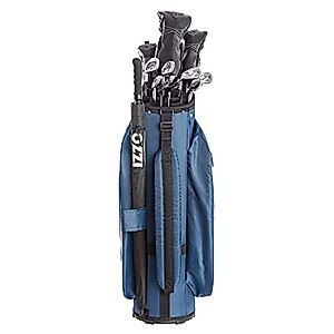 Izzo Golf Izzo Ultra-Lite Cart Golf Bag With Single Strap & Exclusive Features, Navy Blue/Light Blue