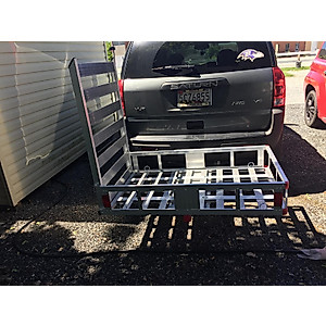 Haul Master 500 lb. Capacity Hitch Mount Aluminum Mobility Wheelchair & Scooter Carrier Ramp