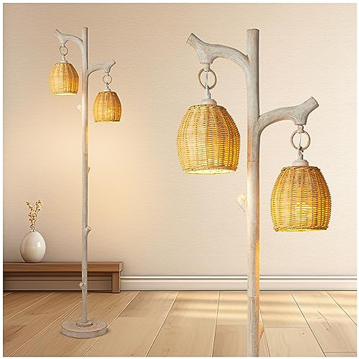 Rustic 65" Farmhouse Floor Lamp for Cozy Spaces