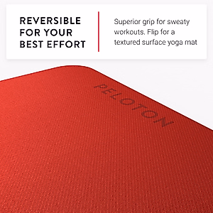 Peloton Reversible Workout Mat | 71” x 26” with 5 mm Thickness, Premium Heavy-Duty Floor & Yoga Mat, Tear & Scratch Resistant,Black, Red