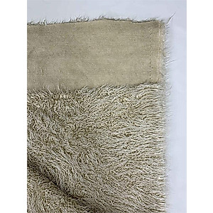 FabricEmpire 1.5'' Faux Fur Fabric Long Pile Curly Llama (Ivory) 2LB 2-Way Stretch / 60'' Wide/ by Continuous Yard