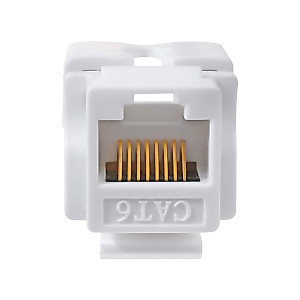 TENINYU 10-Pack RJ45 Keystone Jack Module Connector 568A/568B, Keystone Adapter Compatible Cat 6/5e/5 Connector,Cat6 Keystone Jack,RJ45 Female Connector,White