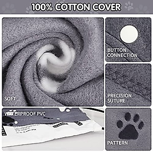 Rest-Eazzzy Pet Heating Pad Indoor, Dog Heating Pad Mat with Removable Cover, Waterproof Heated Dog Pad for Cat Dog, NO Timer and Temp Adjustment (Grey, 14" X 14")