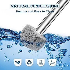 16.7In Long Pumice Stone for Toilet Cleaning,RRETECK Toilet Pumice Stone with Long Handle,Ergonomic Toilet Wand Scouring Stick Toilet Bowl Brush Tool for Toilets,Sinks,Grills,Tiles,BBQ&Pools