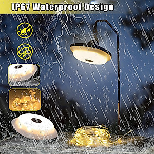 AMESEDAK Camping String Lights, 2 in 1 USB Rechargeable Outdoor String Lights(32.8Ft)