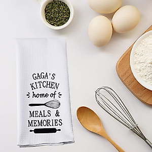 PWHAOO Funny Gaga’s Kitchen Towel Gaga's Kitchen Home of Meals and Memories Kitchen Towel Gaga Kitchen Decor (GAGA'S Kitchen Home T)