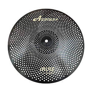 Arborea Low Volume Cymbal Pack Black 14"hi-hat+16"crash+18"crash+20"ride 5 Pieces Practice Mute Cymbal Set for Drums