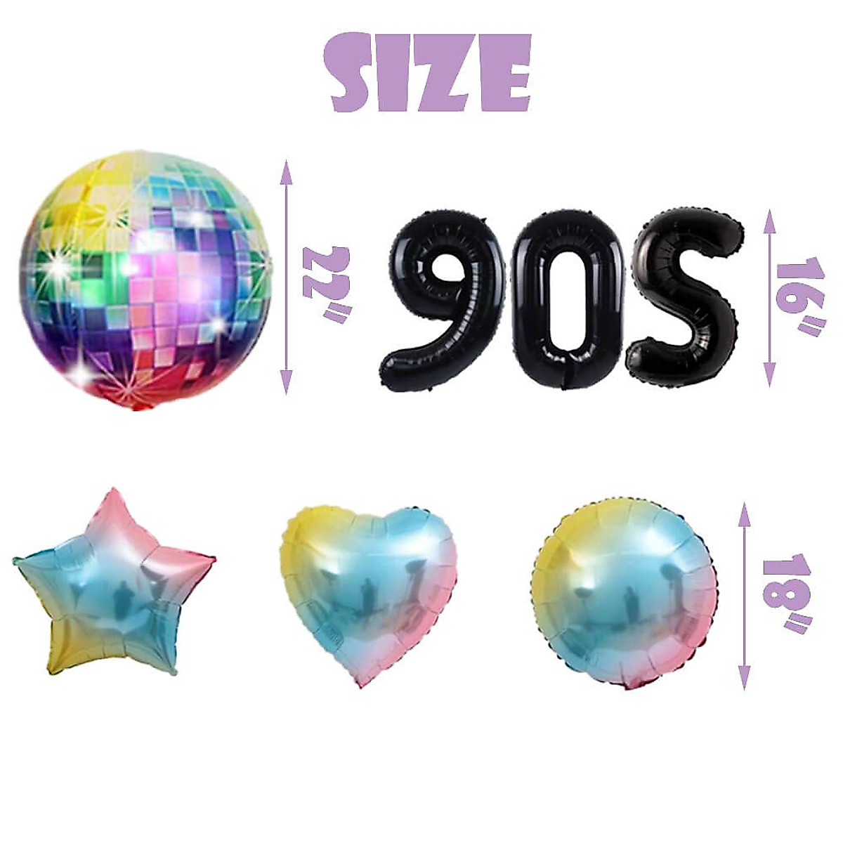 Back to The 90's Balloons Retro Radio 90s Party Banner Throwback 90's/Funny 1990's/I Love 90s/Rock Punk Music Dance Disco Boom Box Hip Hop 90th Birthday Wedding Party Supplies Decorations
