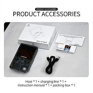 Haoun RG351V Handheld Game Console, 3.5 Inch IPS Screen Retro Game Console with Open Source Linux System 128G TF Card Built-in 10000 Games Portable Video Game Console- Grey