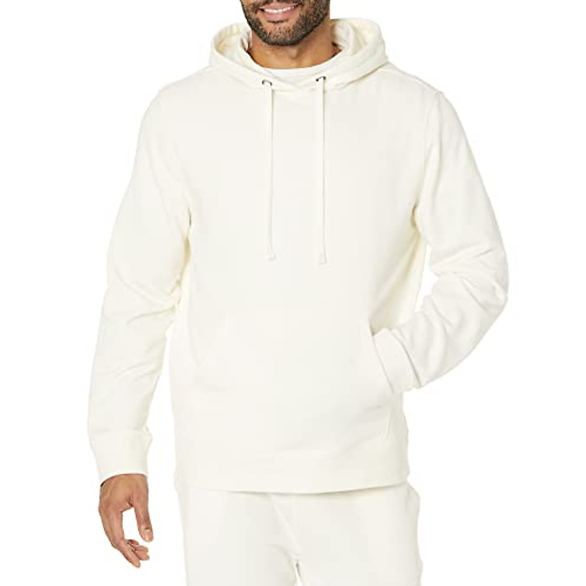 Amazon Essentials Men's Lightweight Long-Sleeve French Terry Hoodie, Eggshell White, XX-Large