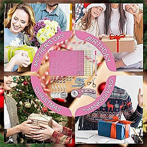 Rotary Cutter Set, 38PCS 45mm Rotary Fabric Cutter Wheel Set, Fabric Cutter Wheel, Quilting Rotary Cutters Rolling Fabric Cutter Wheel and A3 Mat, Rotary Rolling Cutter For Sewing, Quilting(Pink)