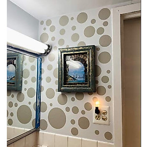 Polka Dot Wall Decals (63) Girls Room Wall Decor Stickers, Wall Dots, Vinyl Circle Peel & Stick DIY Bedroom, Playroom, Kids Room, Baby Nursery Toddler to Teen Bedroom Decoration 3"-6.5" (Grey)