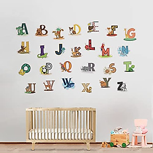 DEKOSH Alphabet Wall Decals - Colorful ABC Wall Stickers for Kindergarten, Playroom & Baby Nursery