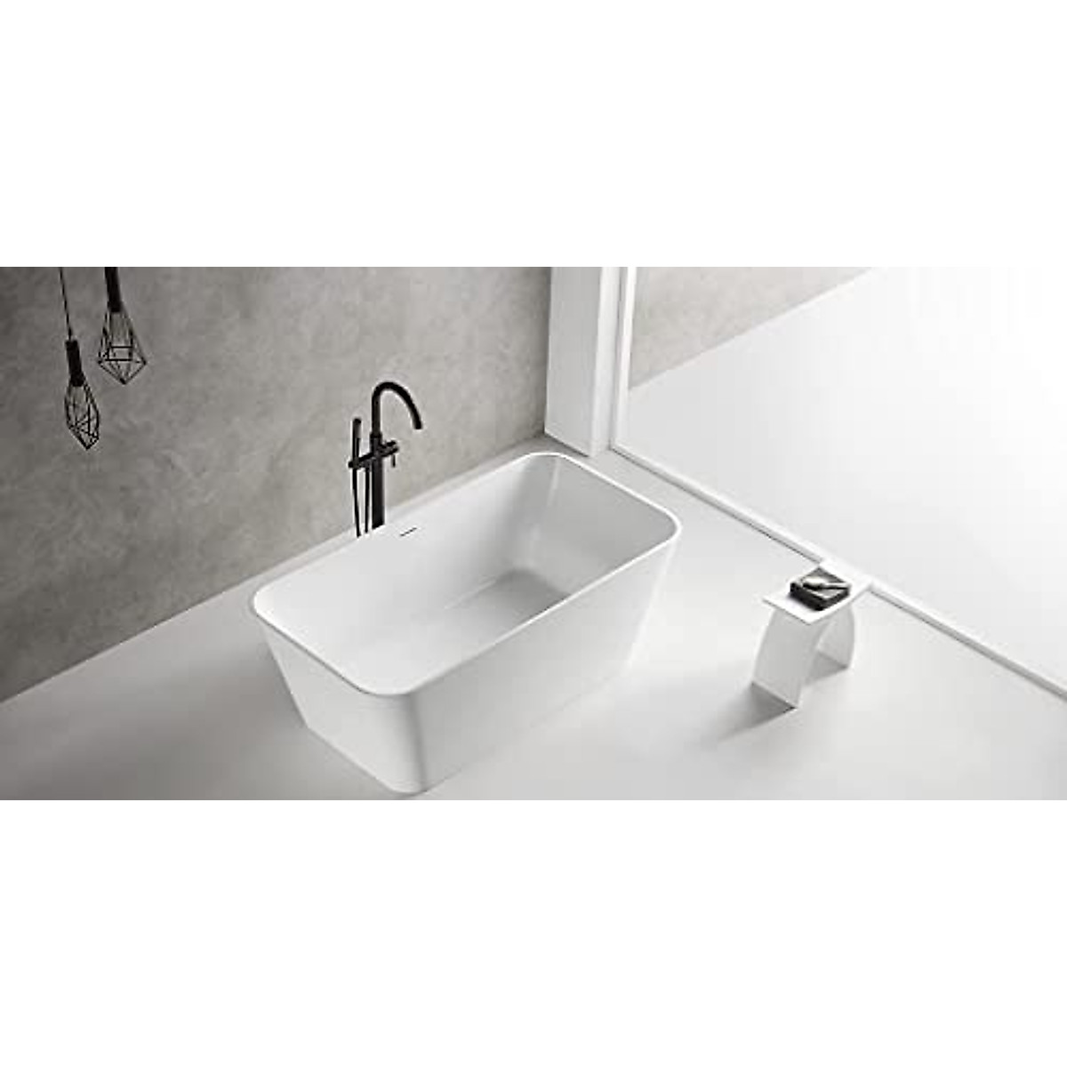 Westbrass DF02043-62 Floor Mount Freestanding Bathtub Filler Faucet with Handheld Shower, Matte Black