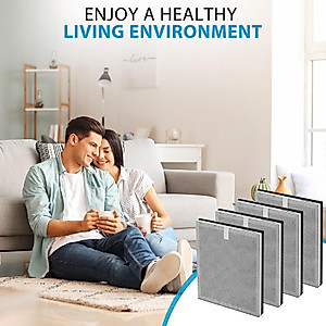 UOUOLONUN 4 Pack 3-in-1 True HEPA Filters Compatible withe Pure Enrichment PureZone Air Purifier, 3-Stage H13 True HEPA Replacement Filter, Part # PEAIRFIL