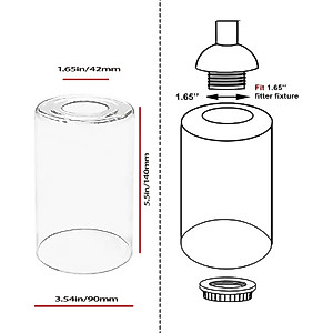 Eietonte Clear Glass Lamp Shade 5.5inch High,3.5inch Diameter,1.65inch Fitter Cylinder Glass Shade Replacement for Chandelier,High Transmittance Lampshade Cover for Floor Lamp Pendant Light 6 Pack