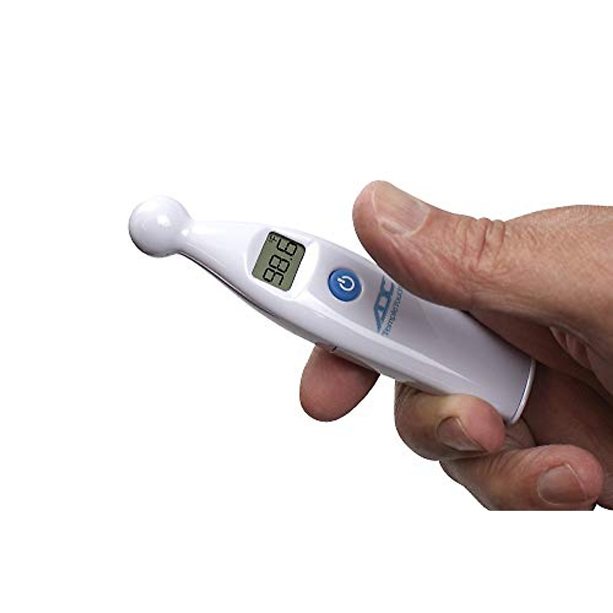 ADC Temple Touch Digital LCD Fever Thermometer, Non Invasive and Quick Read, Suitable for Babies, Newborns, Kids, and Adults, Adtemp 427, White