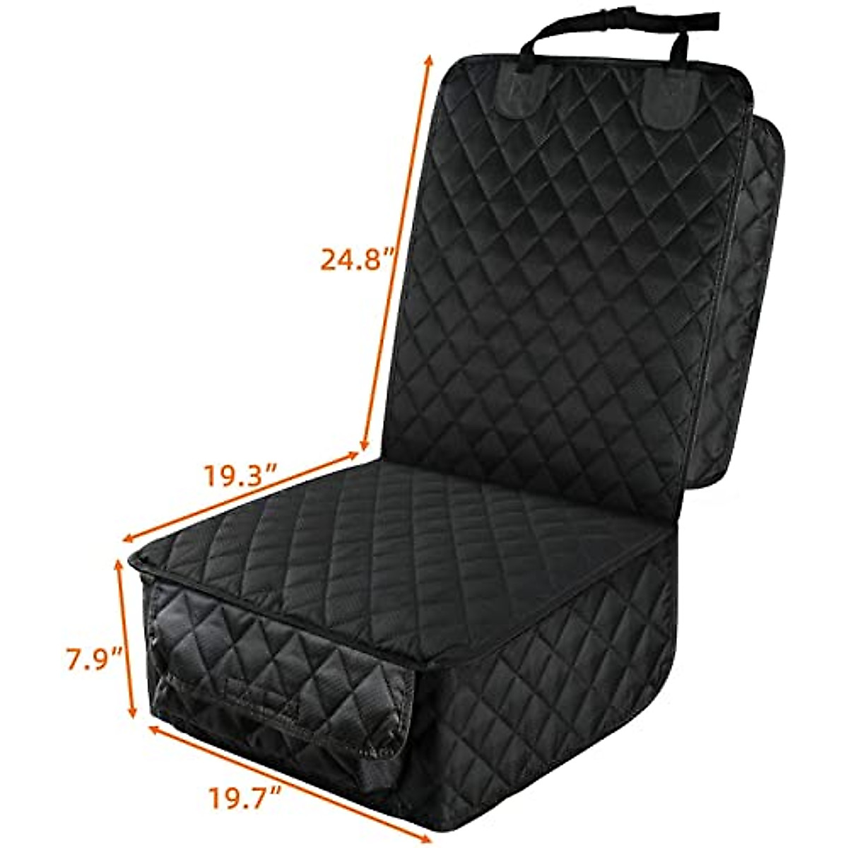 PETICON Waterproof Front Seat Car Cover, Full Protection Dog Car Seat Cover with Side Flaps, Nonslip Scratchproof Captain Chair Seat Cover Fits for Cars, Trucks, SUVs, Jeep