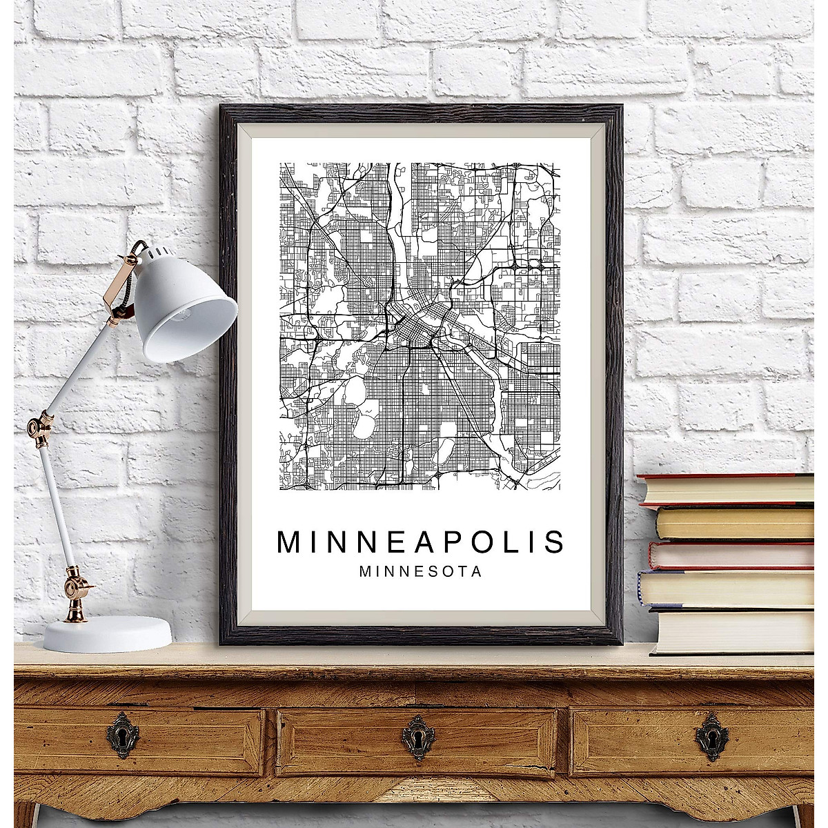 Custom Map Poster Personalized Map Print City Map Wall Art Decor Black and White Sizes Available