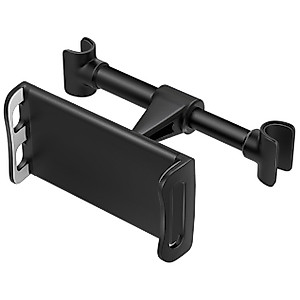 MoKo Headrest Phone/Tablet Car Mount, Adjustable Tablet Holder for 4-12.9" Devices, Fit with iPhone 16/Pro/Pro Max/Plus, iPhone 15/Pro/Plus/Pro Max, iPhone 14 Pro Max/14, iPad Air 4/Mini 6,Black