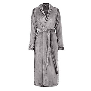 Simplicity Unisex Plush Spa Hotel Kimono Bath Robe Bathrobe Sleepwear Steel Grey, One Size