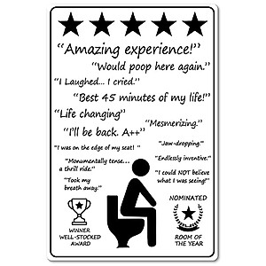 CrazySign Funny Bathroom Poop Here Sign Bathroom Wall Decor 8 x 12 Inch - Good Humor For Bathroom User (208)